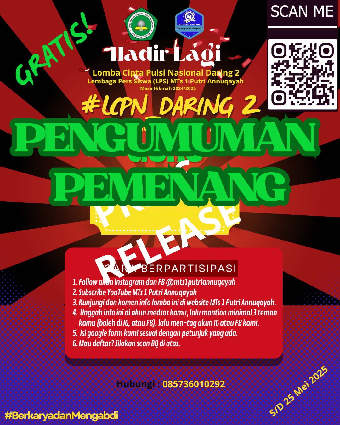 Pengumuman Kejuaraan Lomba Cipta Puisi Nasional (LCPN) Daring #2 LPS ...